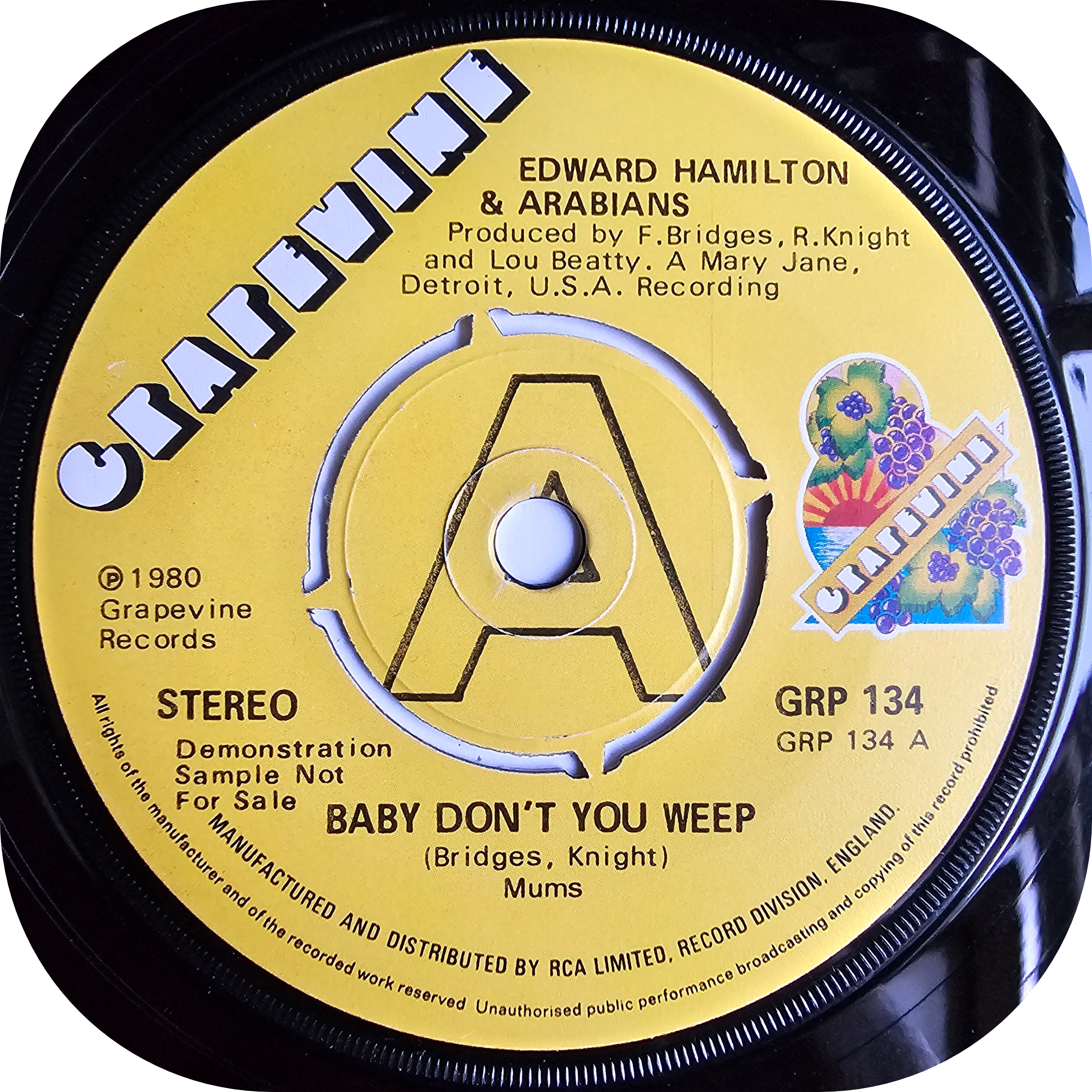 Edward Hamilton & The Arabians - Baby Don't You Weep - Grapevine DEMO ...